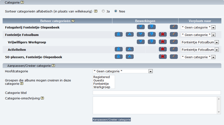 Categories - Coppermine Photo Gallery - Documentation & Manual